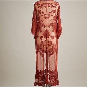 Sundance | Tops | Dynasty Duster New Rust Lace Kimono From Sundance ...